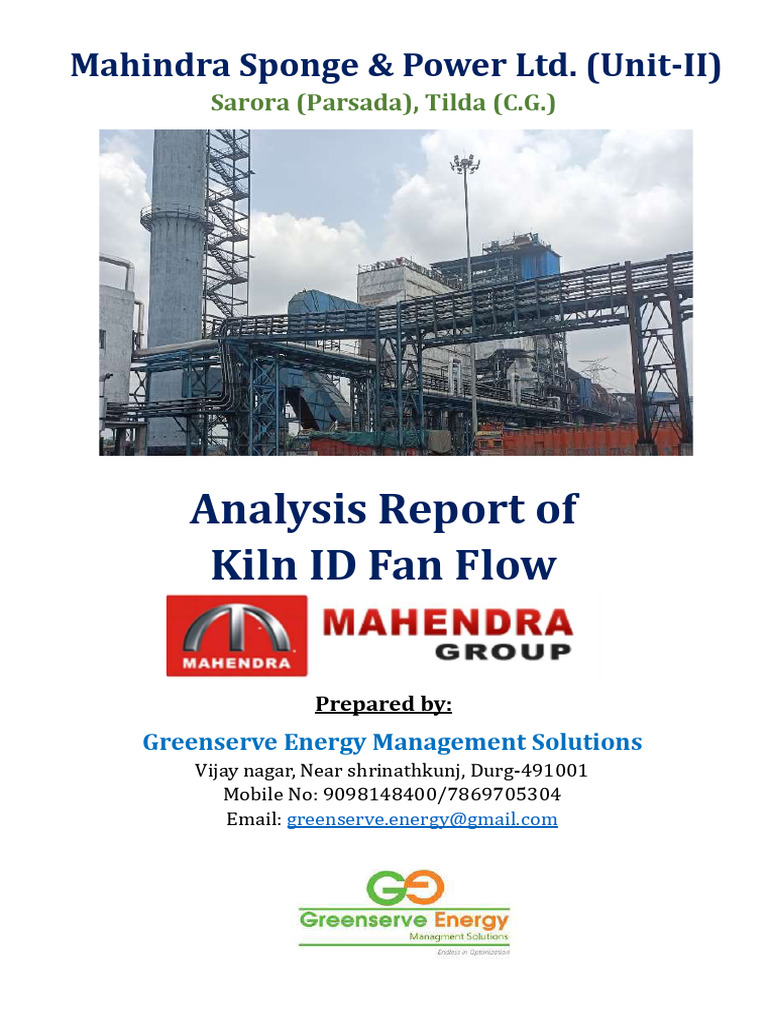 Kiln ID Fan Flow Analysis Report | PDF | Pressure | Flow Measurement