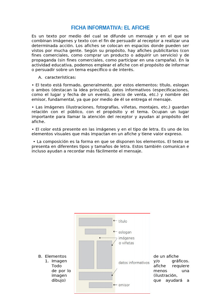 Ficha Informativa Sobre El Afiche | PDF | Póster | Imagen