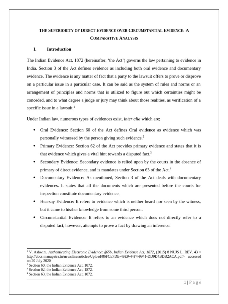 Research Note - Evidence Law | PDF | Evidence (Law) | Circumstantial Evidence