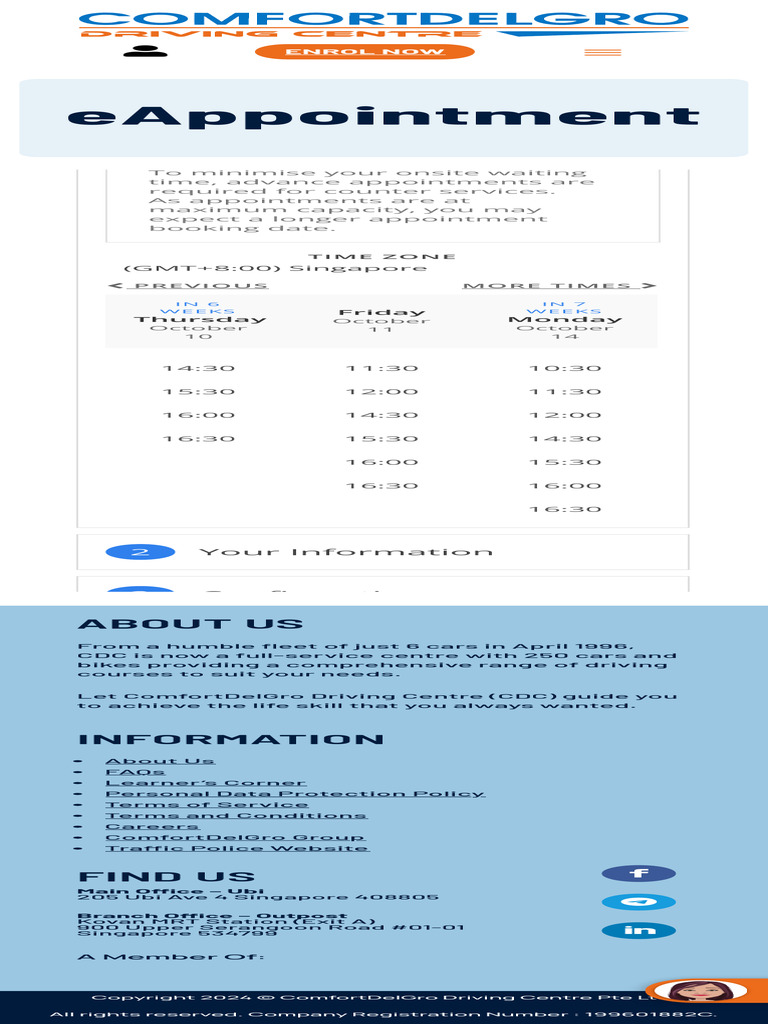 EAppointment - ComfortDelGro Driving Centre | PDF