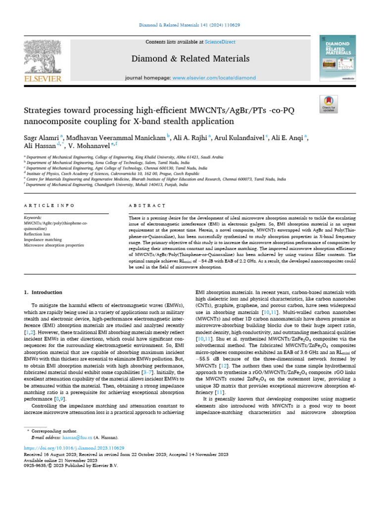 25 - Strategies Toward Processing High-Efficient MWCNTsAgBrPTs - co-PQ ...