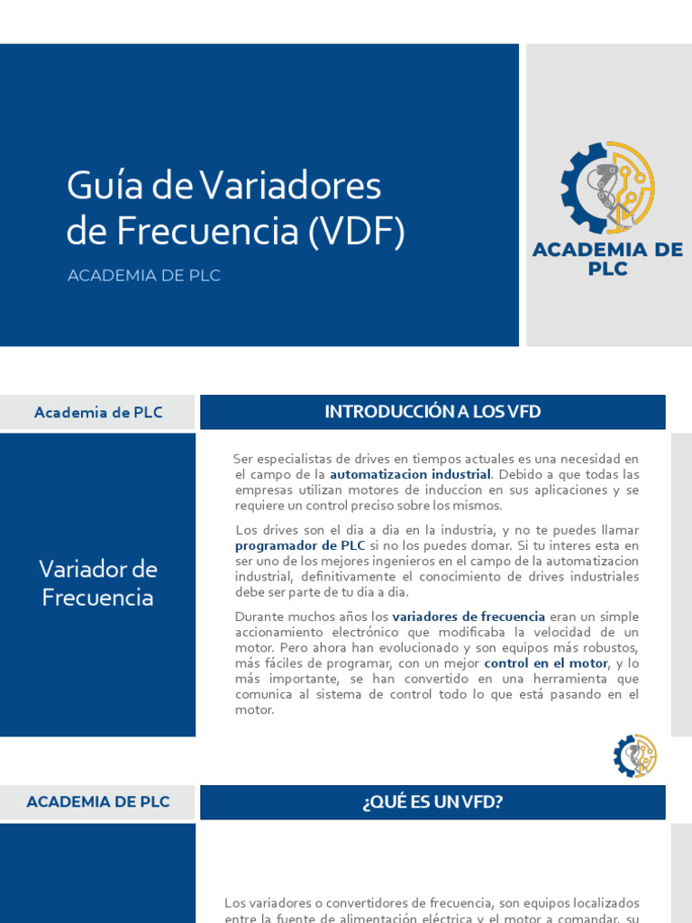 Guía de Variadores de Frecuencia (VDF) | PDF | Electricidad | Energia electrica