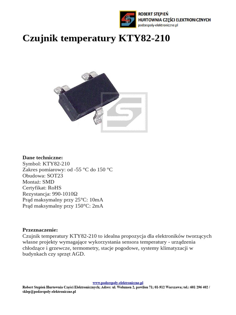 kty | PDF | Electrical Resistance And Conductance | Sensor