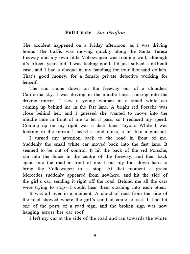 Sue Grafton - Full Circle - Part 1 | PDF | Mystery, Thriller & Crime ...