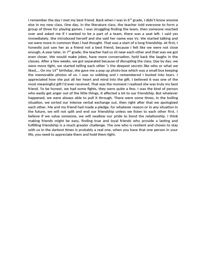 The Day I Met My Best Friend | PDF
