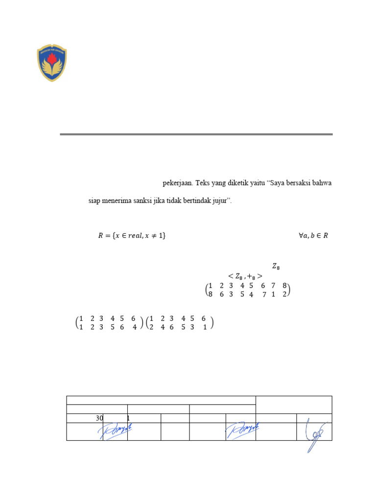 Ujian Teori Grup Semester 5 | PDF