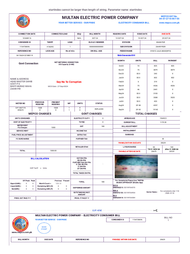 MEPCO Electricity Bill Overview | PDF | Taxes | Value Added Tax