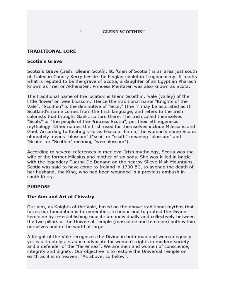 Origin and Purpose of The Knights of The Vale | PDF | History