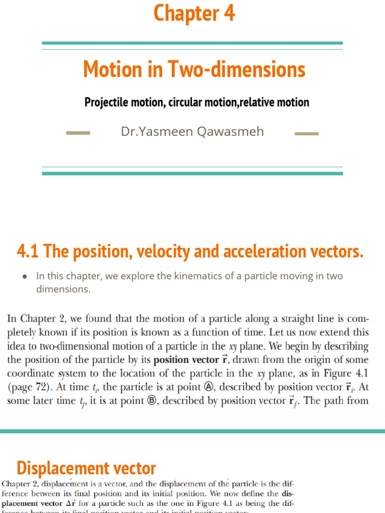 Kinematics of Two-Dimensional Motion | PDF | Acceleration | Velocity