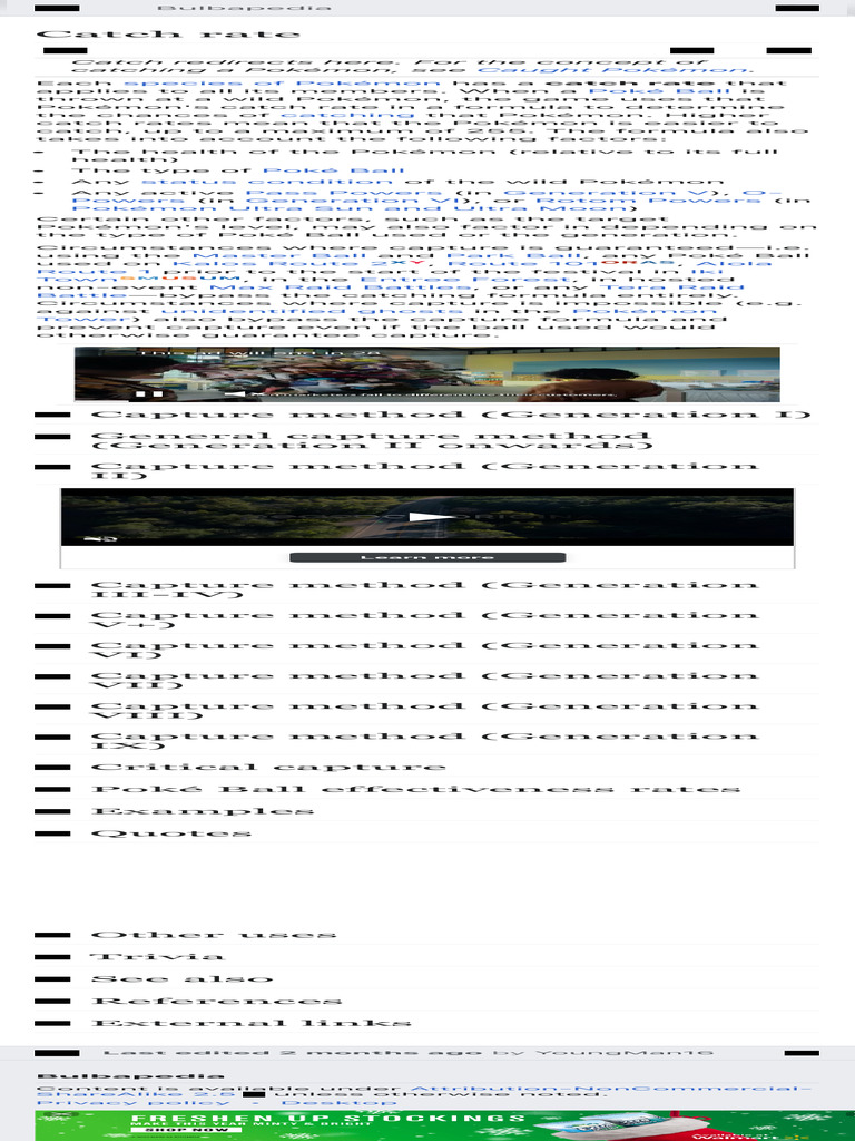 Catch Rate - Bulbapedia, The Community-Driven Pok | PDF | Games ...