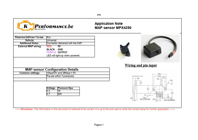 Map Sensor MPX4250 | PDF