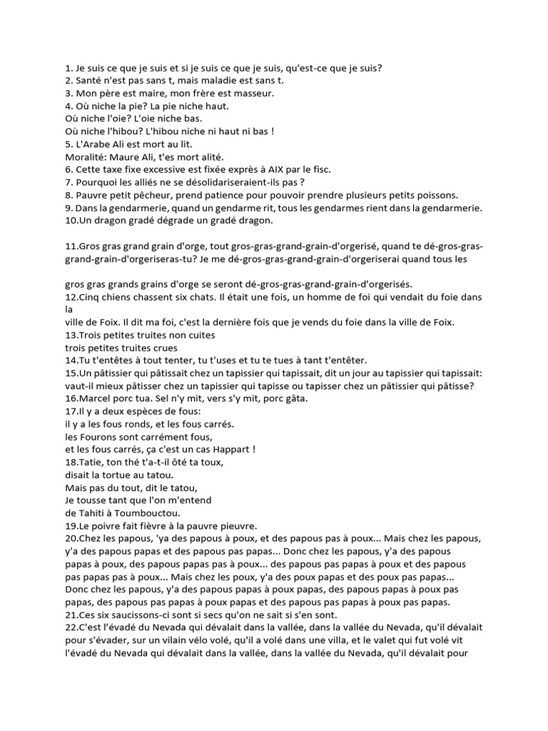 Exercices de prononciation et diction | PDF