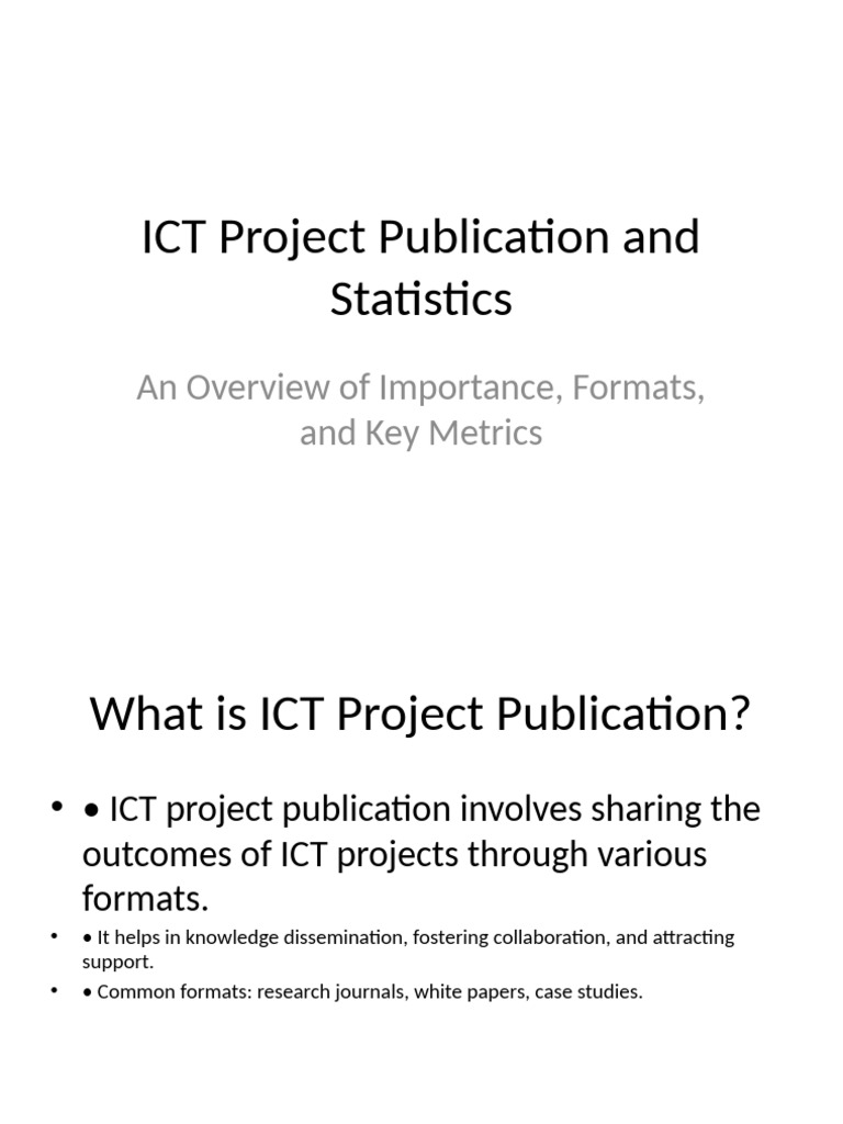 ICT Project Publication and Statistics | PDF