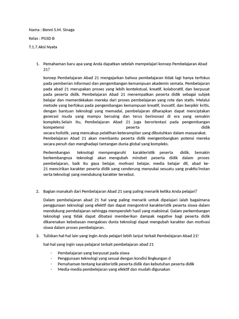 Pemahaman Baru Apa Yang Anda Dapatkan Setelah Mempelajari Konsep Pembelajaran Abad 21 | PDF | Seni
