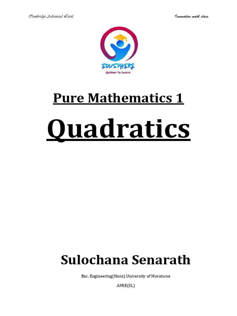 Quadratics | PDF | Quadratic Equation | Mathematics