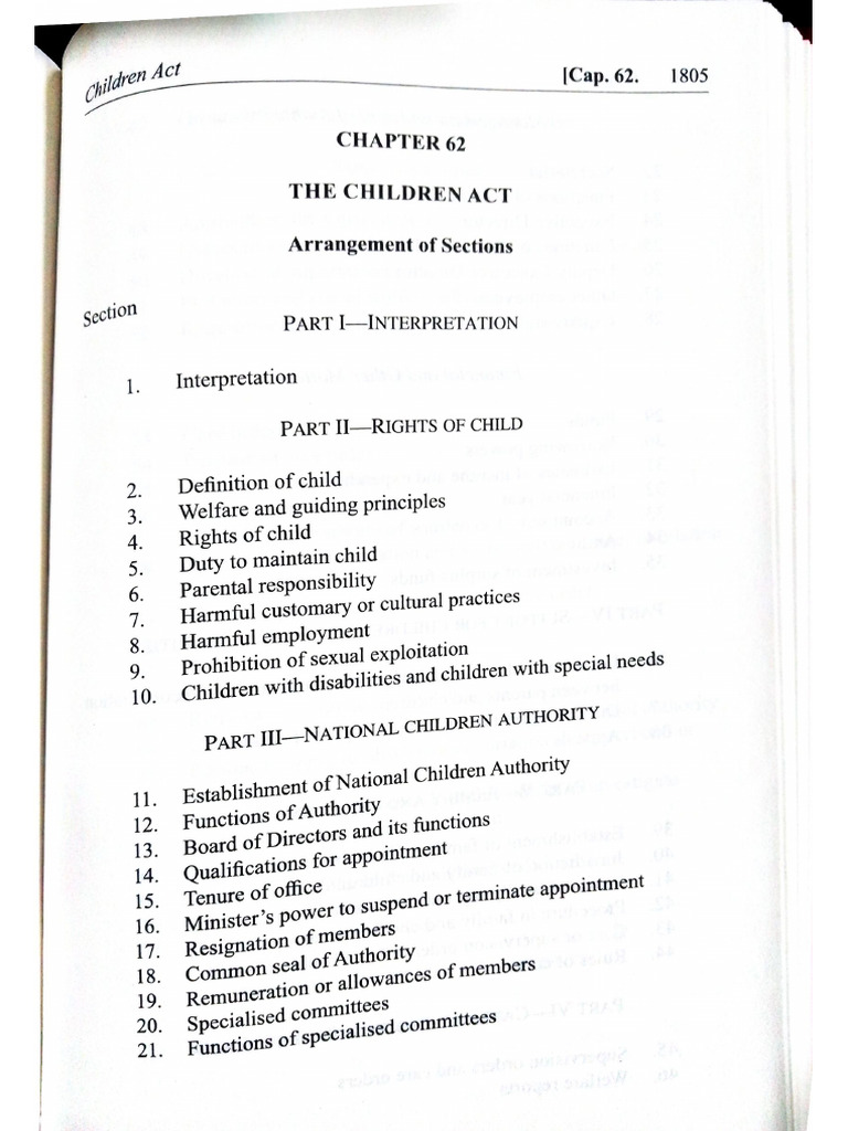 Revised Children's Act | PDF