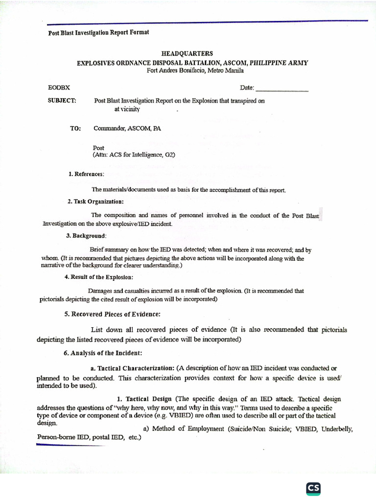 PBI Investigation Report On Explosion | PDF