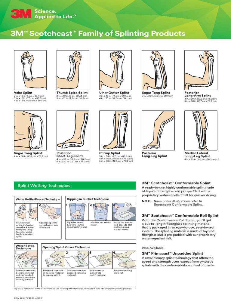 3M Scotchcast Splinting and Casting Poster Electronic | PDF | Materials