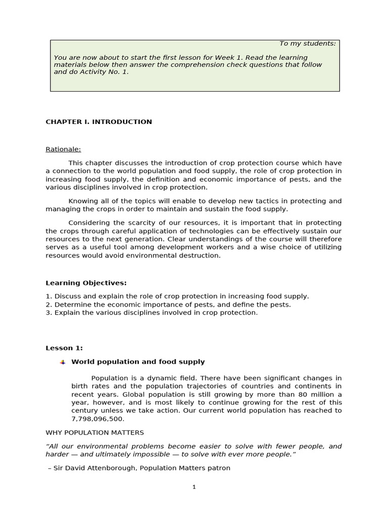 CROP PROT 1 MODULES Final | PDF | Pest (Organism) | Biodiversity