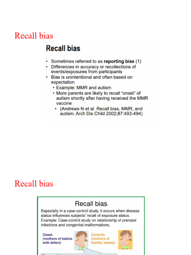 Recall Bias | PDF | Computers | Technology & Engineering