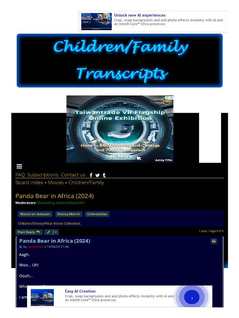 Panda Bear in Africa (2024) - Transcripts - Forever Dreaming | PDF | Intel