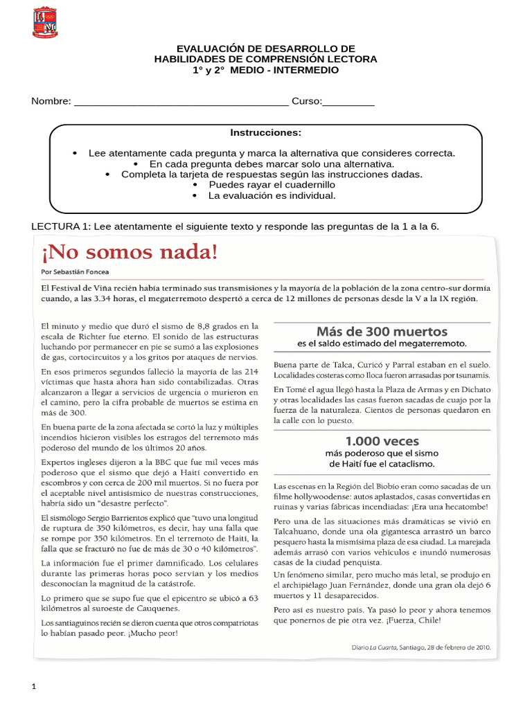 Ensayo Simce 2 Lenguaje 2M | PDF | Memoria | Asociación de Futbol