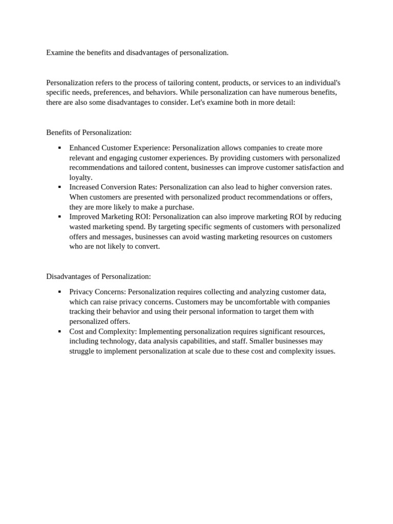Benefits of Personalization in Tourism | PDF | Internet Service ...
