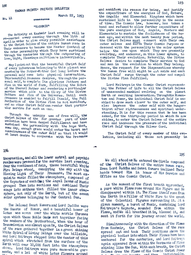 Thomas Printz' Private Bulletin - 1953 - Vol. 01 - 41 | PDF | Theology ...