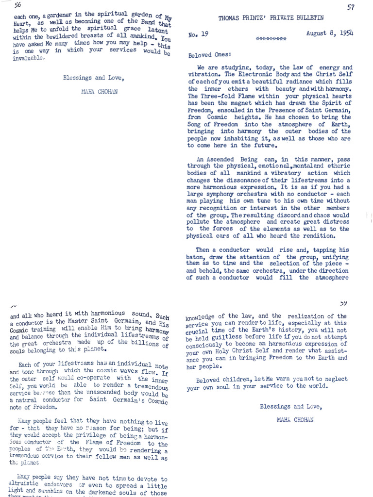 Thomas Printz' Private Bulletin - 1954 - Vol. 03 - 19 | PDF | Philosophy