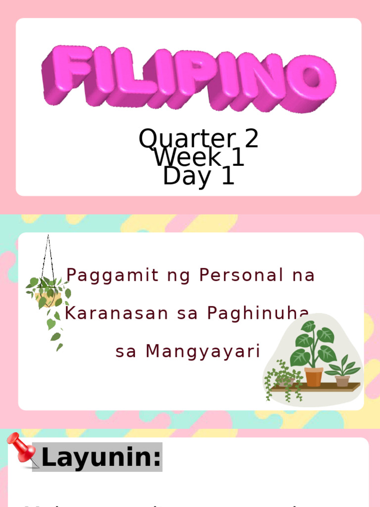 Filipino q2w1 | PDF