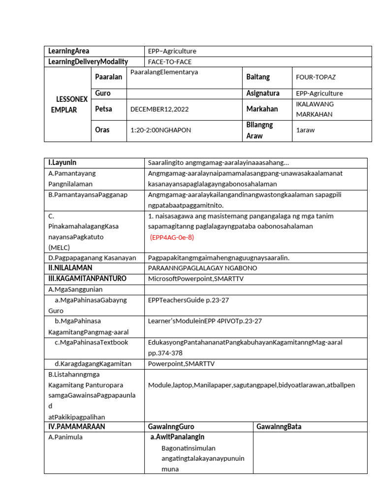 Dlp-Epp Agriculture4 - 105910 | PDF