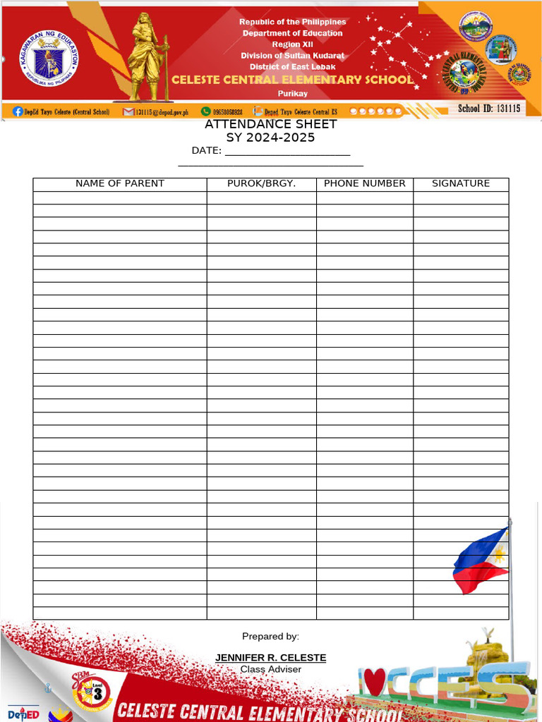 Attendance Sheet Pta Meeting Sy 2024-2025 | PDF | Social Science