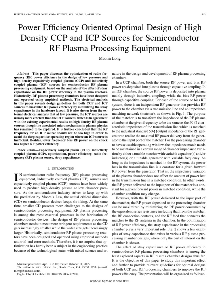 Optimal Design of CCP & ICP Sources | PDF | Inductor | Electrical Impedance
