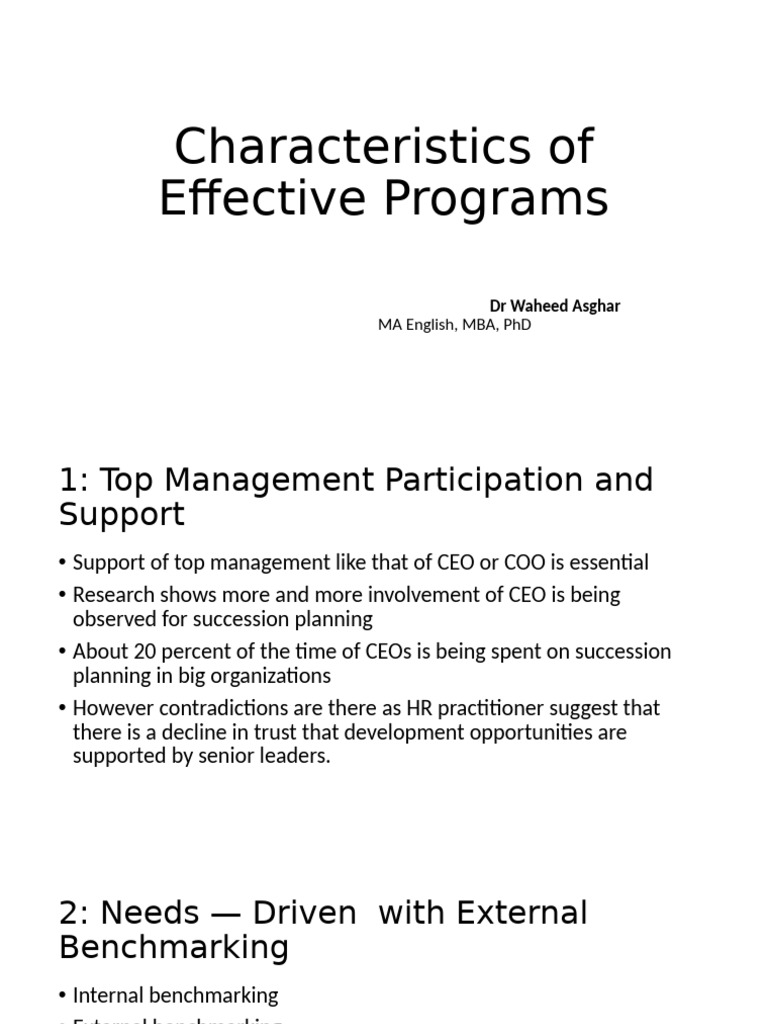 Chapter 3. Characteristics of Effective Programs | PDF | Mentorship ...