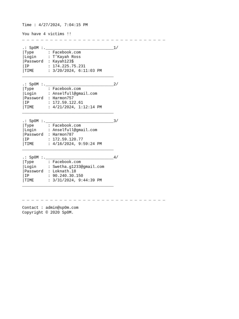 Sp0m Victims (2024_4_28) 2 | PDF