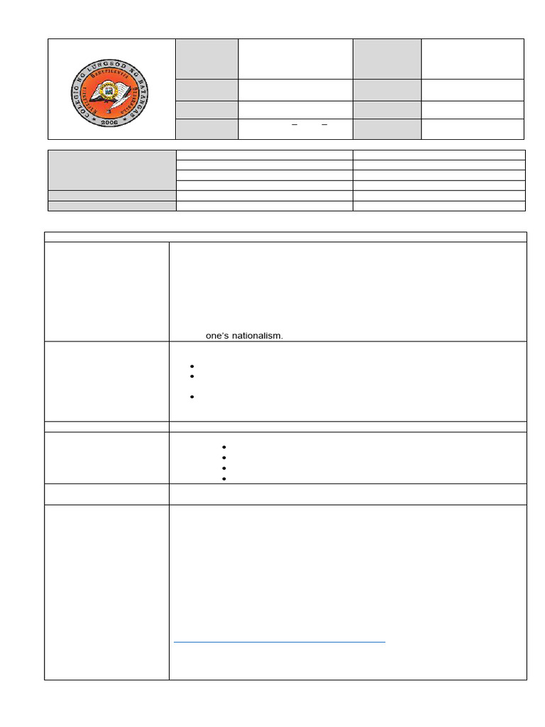 Btled 1-1 - Group 1 Lesson Plan | PDF | Jordan | Latin America