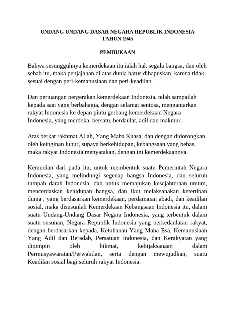 TEKS UUD 1945 | PDF