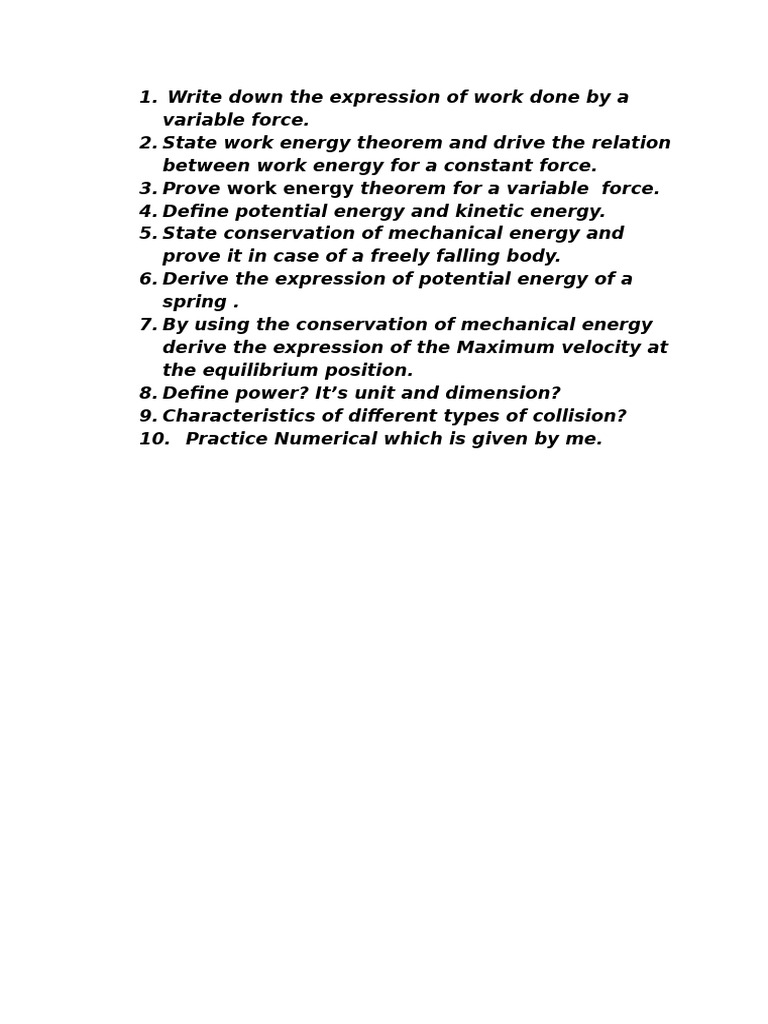 Work and Energy Concepts Explained | PDF | Science & Mathematics