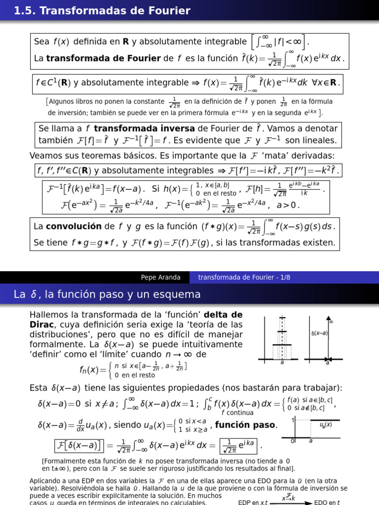 Transformadas de Fourier: Guía Técnica | PDF | Física | Matemáticas