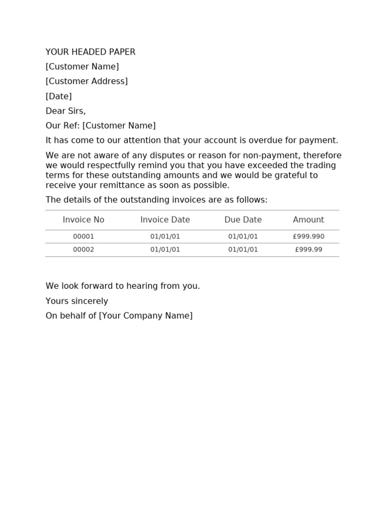 Collection Letter Template 30 | PDF | Business | Finance & Money Management