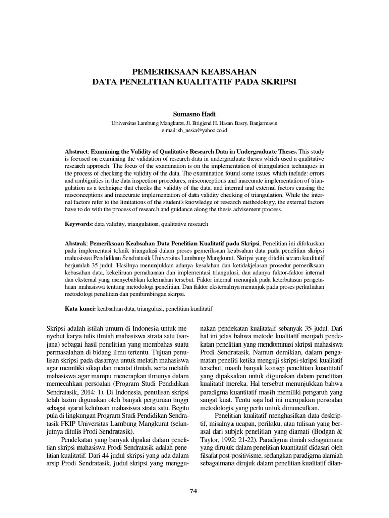 Pemeriksaan Keabsahan Data Penelitian Ku | PDF