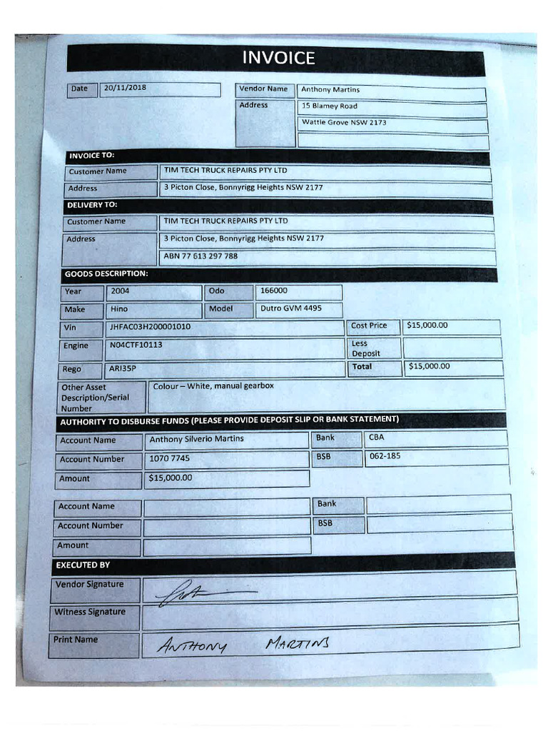Vendor Invoice - Signed | PDF