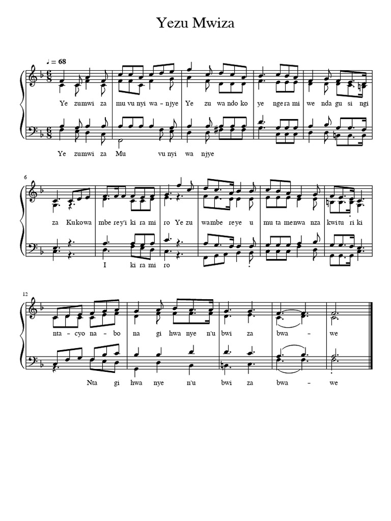Yezu Mwiza Refrain | PDF
