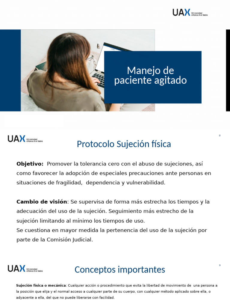 Manejo Paciente Agitado | PDF | Ansiedad | Comportamiento