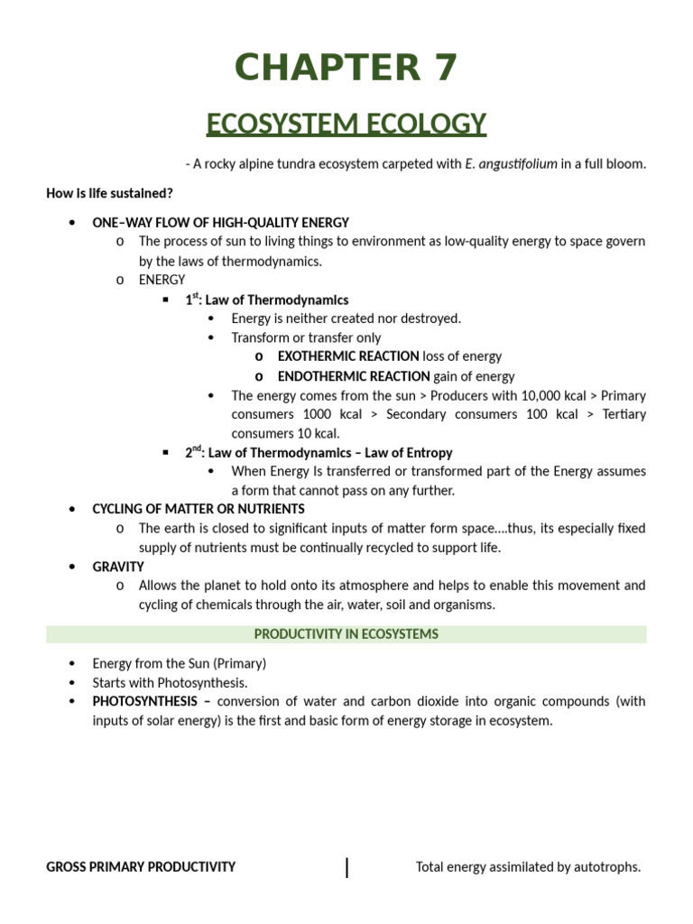 Notes Bio5 Ecology | PDF | Forests | Ecosystem