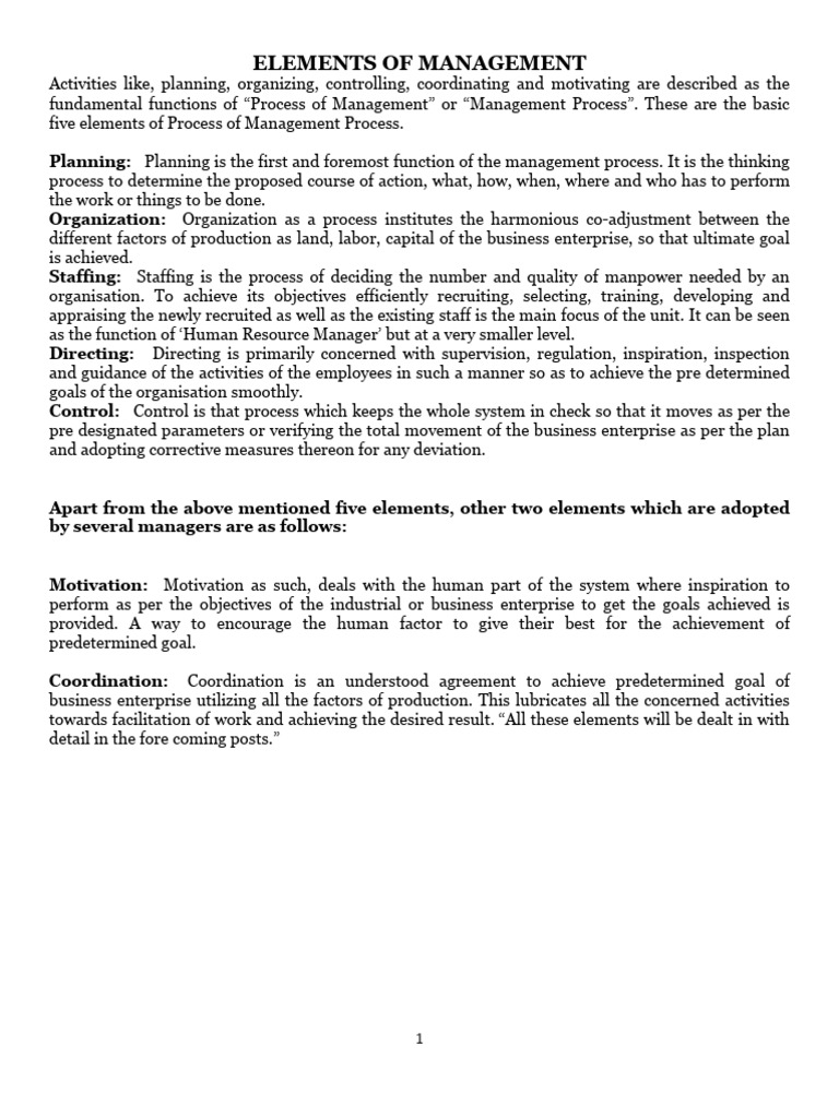 Management Principles Explained | PDF | Business