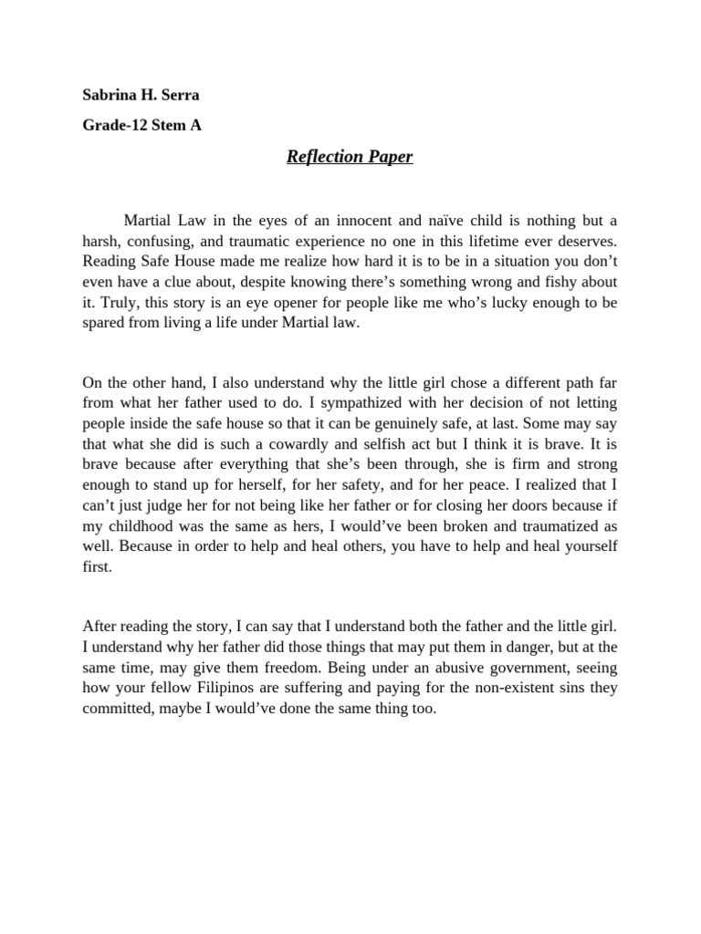Reflection Paper Literature | PDF