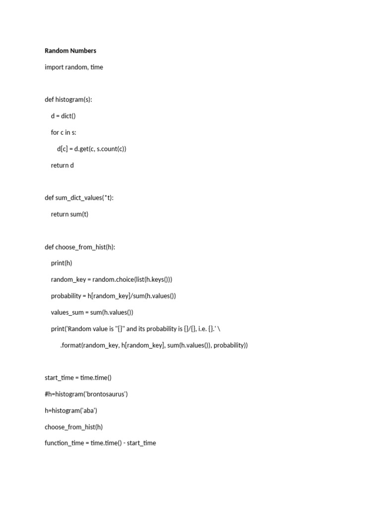 Random Numbers 1 | PDF