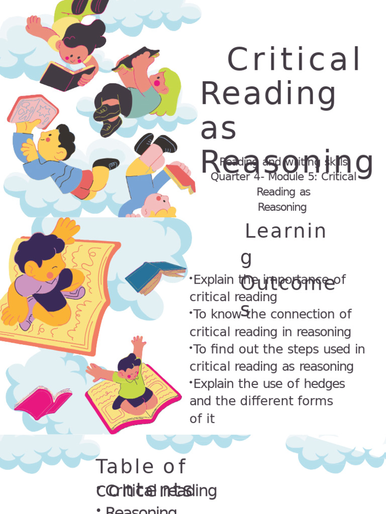 Q4 - Lesson 1 Critical Reading As ReasoningStudents | PDF | Thought ...