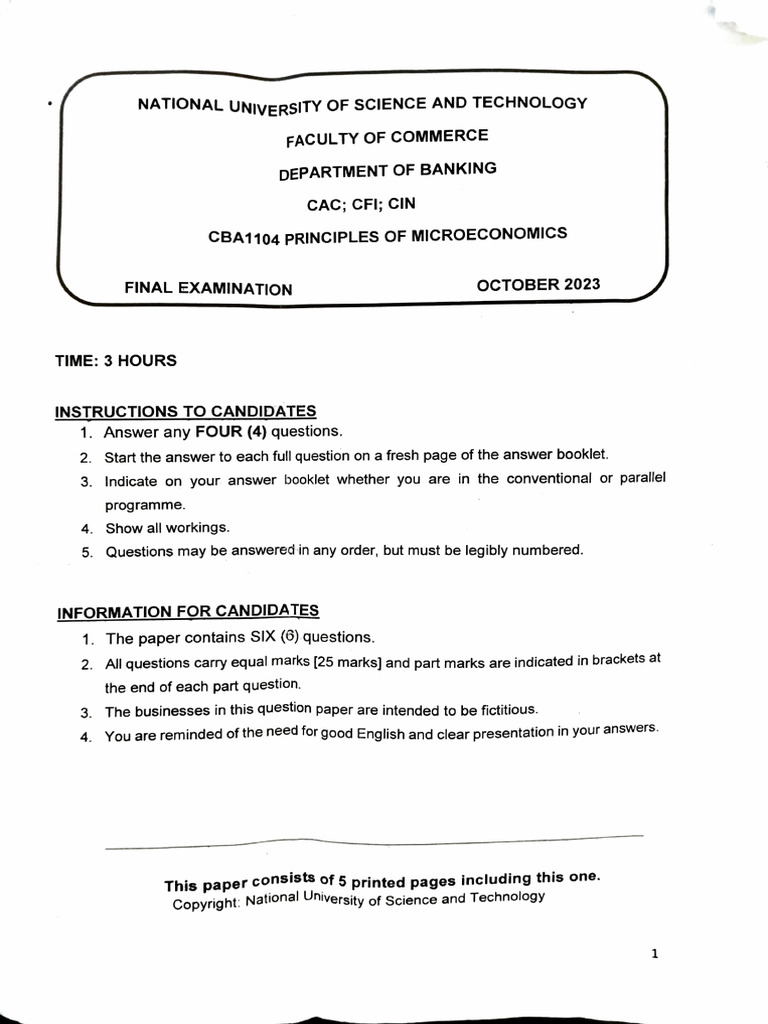 Cba 1104 2023 | PDF | Demand | Elasticity (Economics)